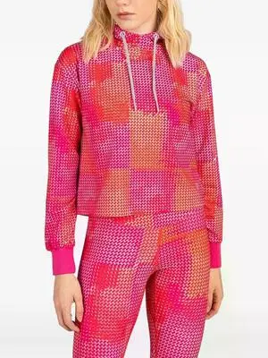 FILA Abstract-print Drawstring Hoodie - Pink
