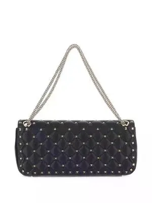 Valentino Garavani Rockstud Spike Medium Shoulder Bag In Kidskin - Black