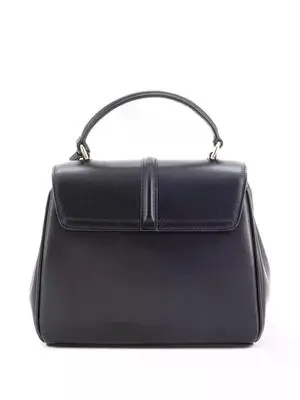 Celine 16 Top Handle Bag Smooth Calfskin Mini Satchel - Black