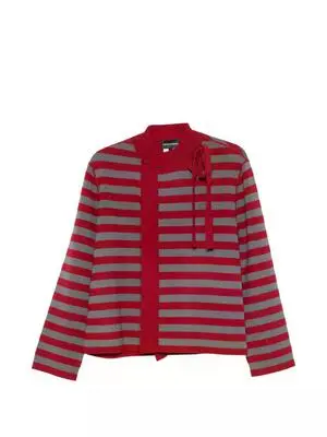 Emporio Armani Striped Pussy-bow Cardigan - Red
