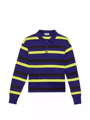 JW Anderson Striped Long-sleeve Polo Shirt - Purple