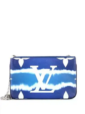 LOUIS VUITTON Double Zip Pochette Limited Edition Escale Monogram Giant Clutch Bag - Blue