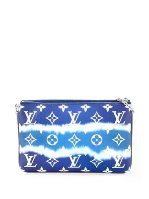 LOUIS VUITTON Double Zip Pochette Limited Edition Escale Monogram Giant Clutch Bag - Blue