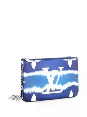LOUIS VUITTON Double Zip Pochette Limited Edition Escale Monogram Giant Clutch Bag - Blue