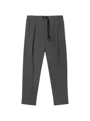 WHITE SAND Steve Pleated Twill Trousers - Grey