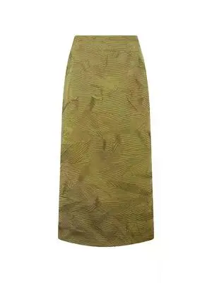 Ulla Johnson Inez Leaf-pattern Maxi Skirt - Green