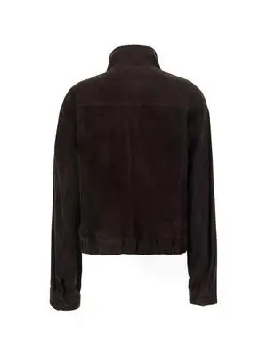 Nour Hammour Quincy High-neck Suede Jacket