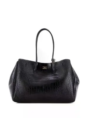 Balenciaga Bel Air Carry All Bag Crocodile Embossed Leather Medium Tote Bag