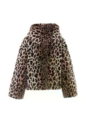 LOU ANDREA Leopard-print Reversible Jacket