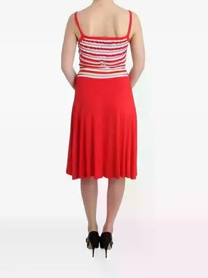Rocco Barocco Striped A-line Midi Dress