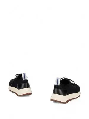 Fedeli Knit-mesh Panelled Sneakers - Black