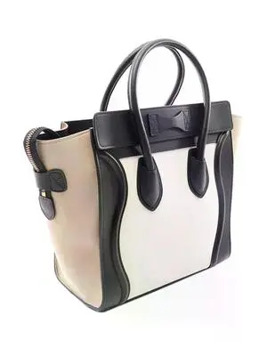 Celine 2010-2026 Micro Tricolor Leather Luggage Tote Handbag