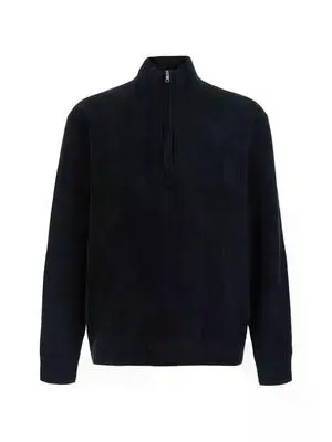 Nn07 Quarter-zip Ribbed Sweater - Blue