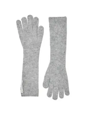 Samsøe Samsøe Sarue Fine-knit Long Gloves - Grey