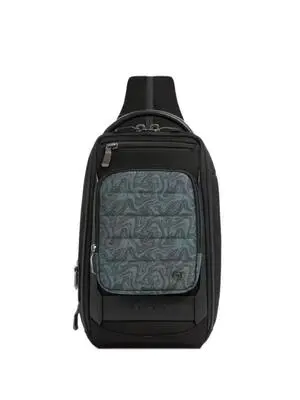 PIQUADRO Quilted Swirl-print Backpack - Black