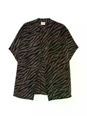 ALYSI Tiger-print Short-sleeve Jacket - Brown