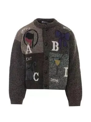 MAGLIANO Abcd Intarsia-knit Cardigan - Grey