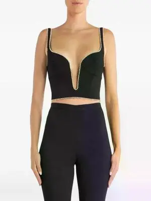 Etro Rhinestone-embellished Sweetheart Top - Black