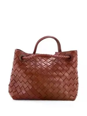 Bottega Veneta Andiamo Top Handle Bag Intrecciato Nappa Small Satchel - Brown