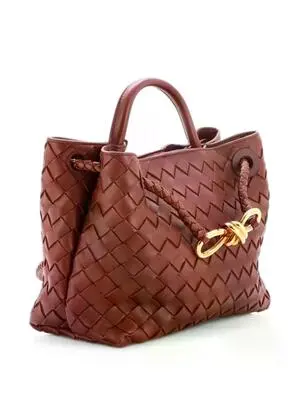 Bottega Veneta Andiamo Top Handle Bag Intrecciato Nappa Small Satchel - Brown