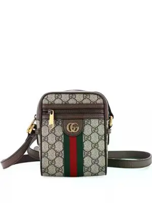 Gucci Ophidia Messenger Bag Gg Coated Canvas Mini Crossbody Bag - Brown