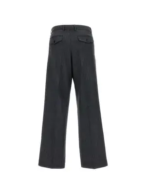 SUNFLOWER Pinstripe-pattern Pleated Trousers - Grey