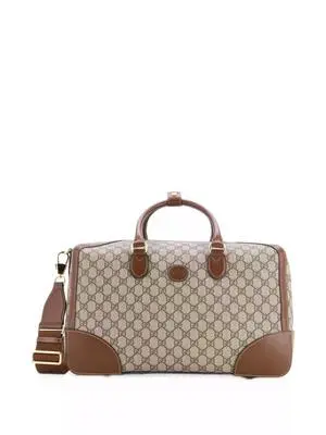 Gucci Interlocking G Patch Duffle Bag Gg Coated Canvas Medium Travel Bag