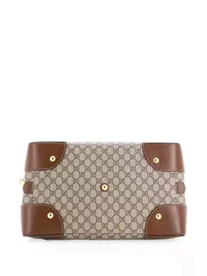 Gucci Interlocking G Patch Duffle Bag Gg Coated Canvas Medium Travel Bag