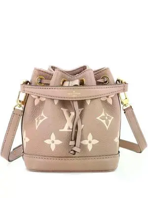LOUIS VUITTON Noe Nm Handbag Bicolor Monogram Empreinte Leather Nano Bucket Bag - Grey