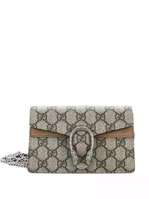 Gucci Dionysus Bag Gg Coated Canvas Super Mini Crossbody Bag - Brown