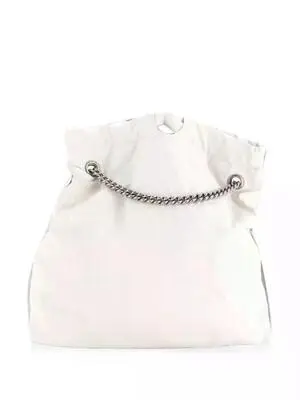 Balenciaga Crush Chain Leather Medium Tote Bag - White