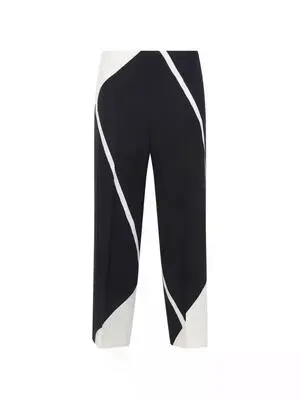 Alberta Ferretti Colour-block Twill Trousers - Black