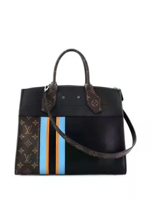 LOUIS VUITTON City Steamer Handbag Limited Edition Monogram Canvas And Leather Mm Satchel - Black