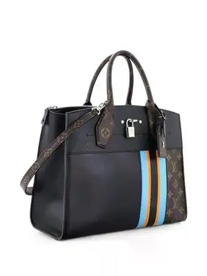 LOUIS VUITTON City Steamer Handbag Limited Edition Monogram Canvas And Leather Mm Satchel - Black