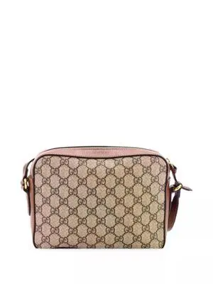 Gucci Horsebit 1955 Flap Pocket Camera Bag Gg Coated Canvas And Leather Small Crossbody Bag - Brown
