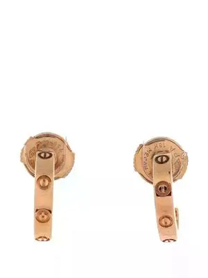 Cartier Love Hoop 18k Rose Gold Small Earrings - Pink