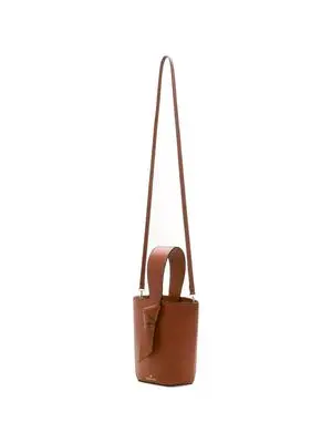 LA PORTEGNA Julieta Knotted Leather Bucket Bag