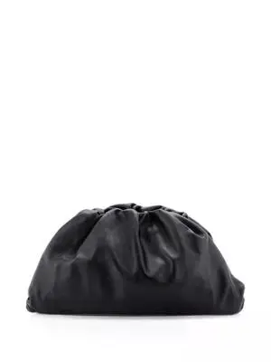 Bottega Veneta The Pouch Leather Teen Clutch Bag - Black