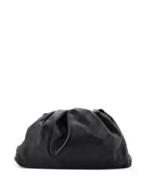 Bottega Veneta The Pouch Leather Teen Clutch Bag Black