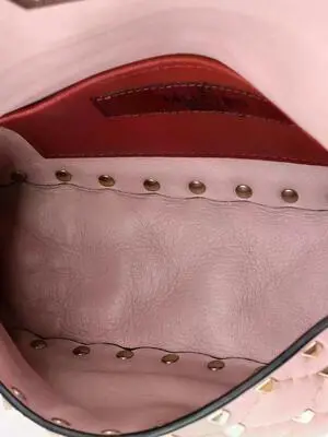 Valentino Garavani Rockstud Spike Flap Bag Quilted Leather Small Crossbody Bag - Pink