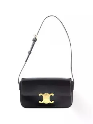 Celine Triomphe East-west Smooth Calfskin Shoulder Bag - Black