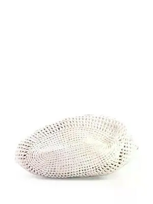 Prada Triangle Logo Tote Raffia Small Bucket Bag