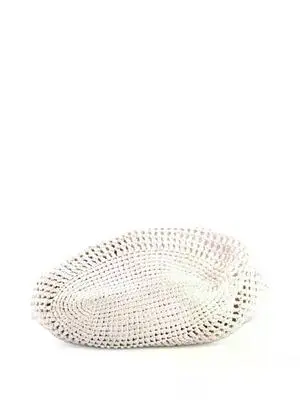 Prada Triangle Logo Tote Raffia Small Bucket Bag