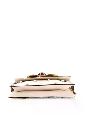 Gucci Broadway Pearly Bee Embellished Leather Mini Shoulder Bag