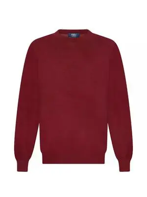Fedeli Crew-neck Long-sleeve Sweater - Red