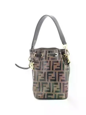 Fendi Mon Tresor Zucca Embossed Leather Mini Bucket Bag