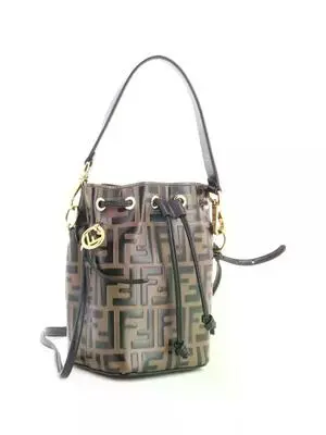 Fendi Mon Tresor Zucca Embossed Leather Mini Bucket Bag