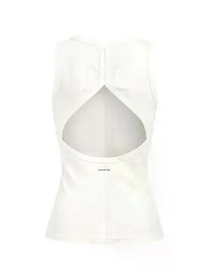 A PAPER KID Crystal-embellished Cut-out Tank Top - White