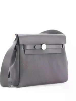 Hermès Herbag Zip Toile And Leather 20 Shoulder Bag - Grey