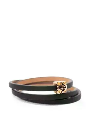 Loewe Anagram Bombé Leather Twist Bracelet - Black